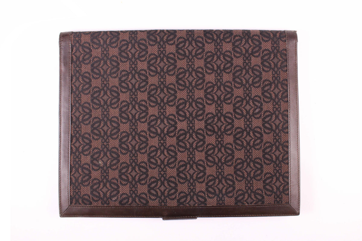 LOEWE brown canvas and leather logo briefcase – Vintage Carwen