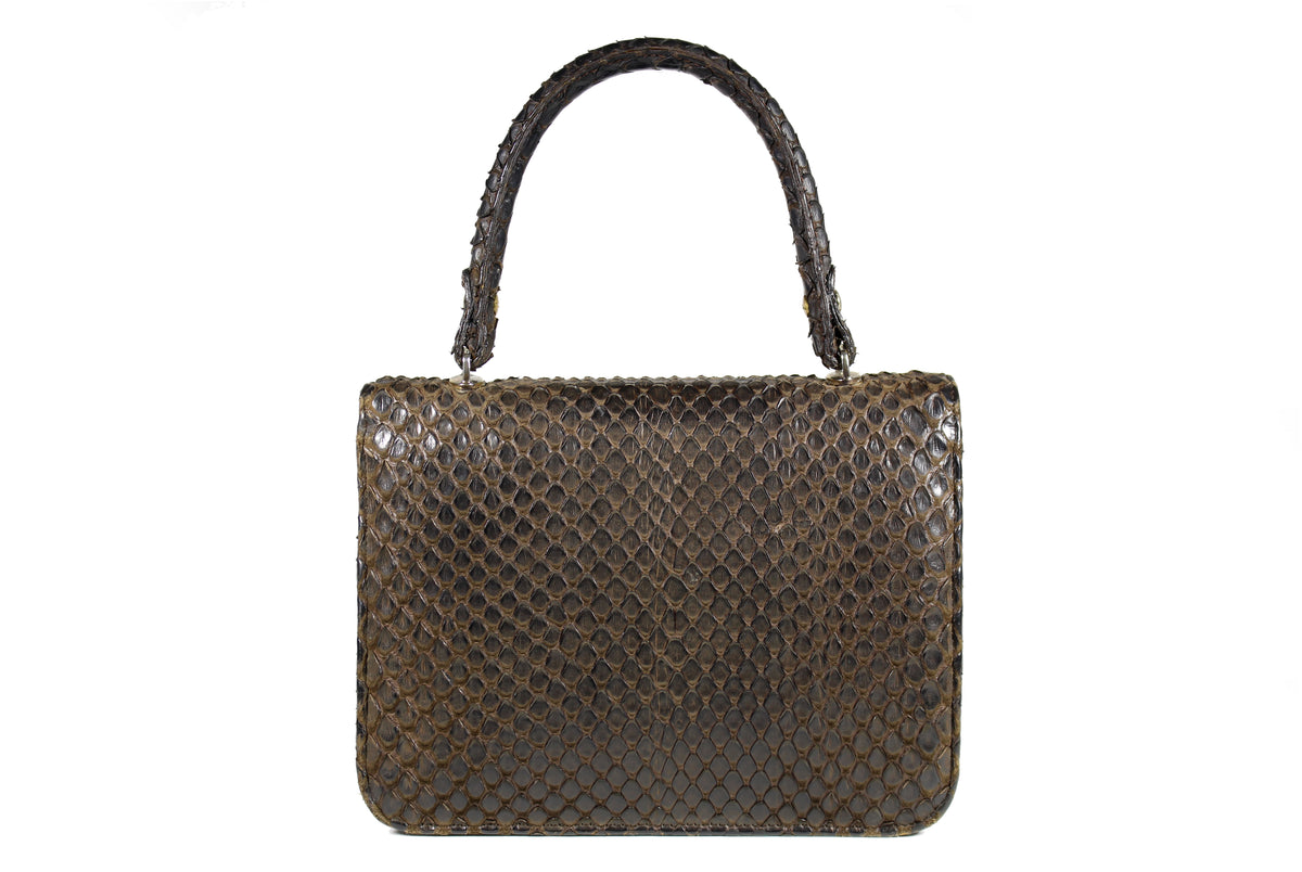 LOEWE dark brown snakeskin handbag – Vintage Carwen
